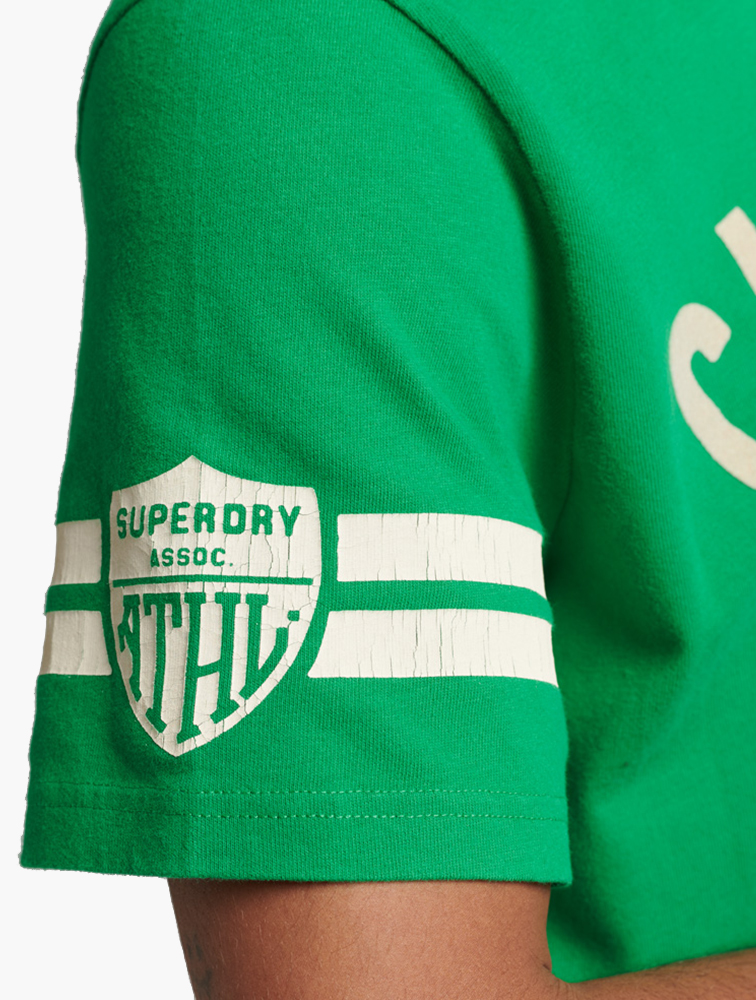 MyRunway | Shop Superdry Drop Kick Green Vintage Athletic Tee for Men from MyRunway.co.za
